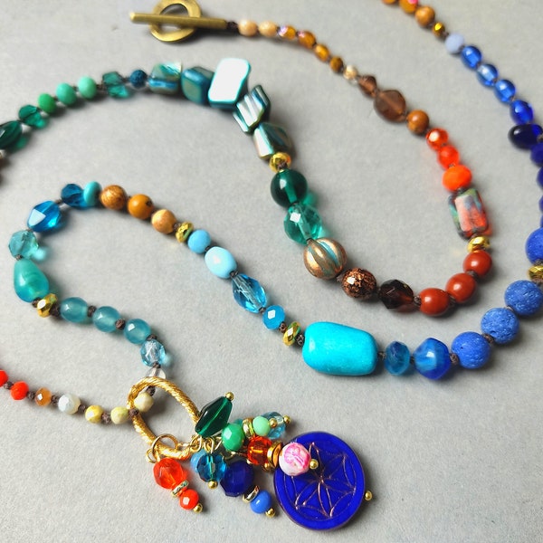 Long Beaded Necklace - Etsy