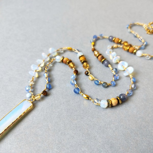 Long Beaded Necklace - Etsy