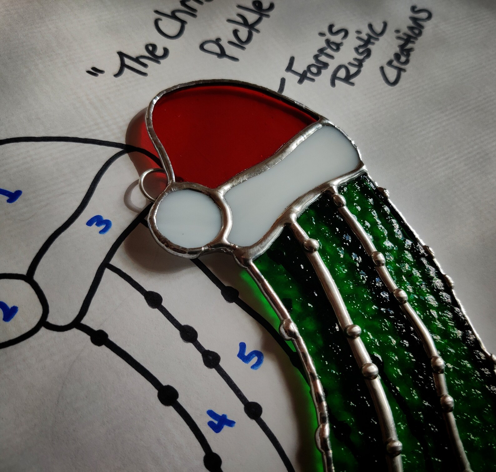 Christmas Pickle Stained Glass Pattern PDF - Etsy