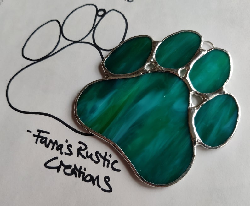 Paw Print PDF Stained Glass - Etsy