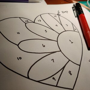 Daisy Heart Stained Glass Pattern - Etsy