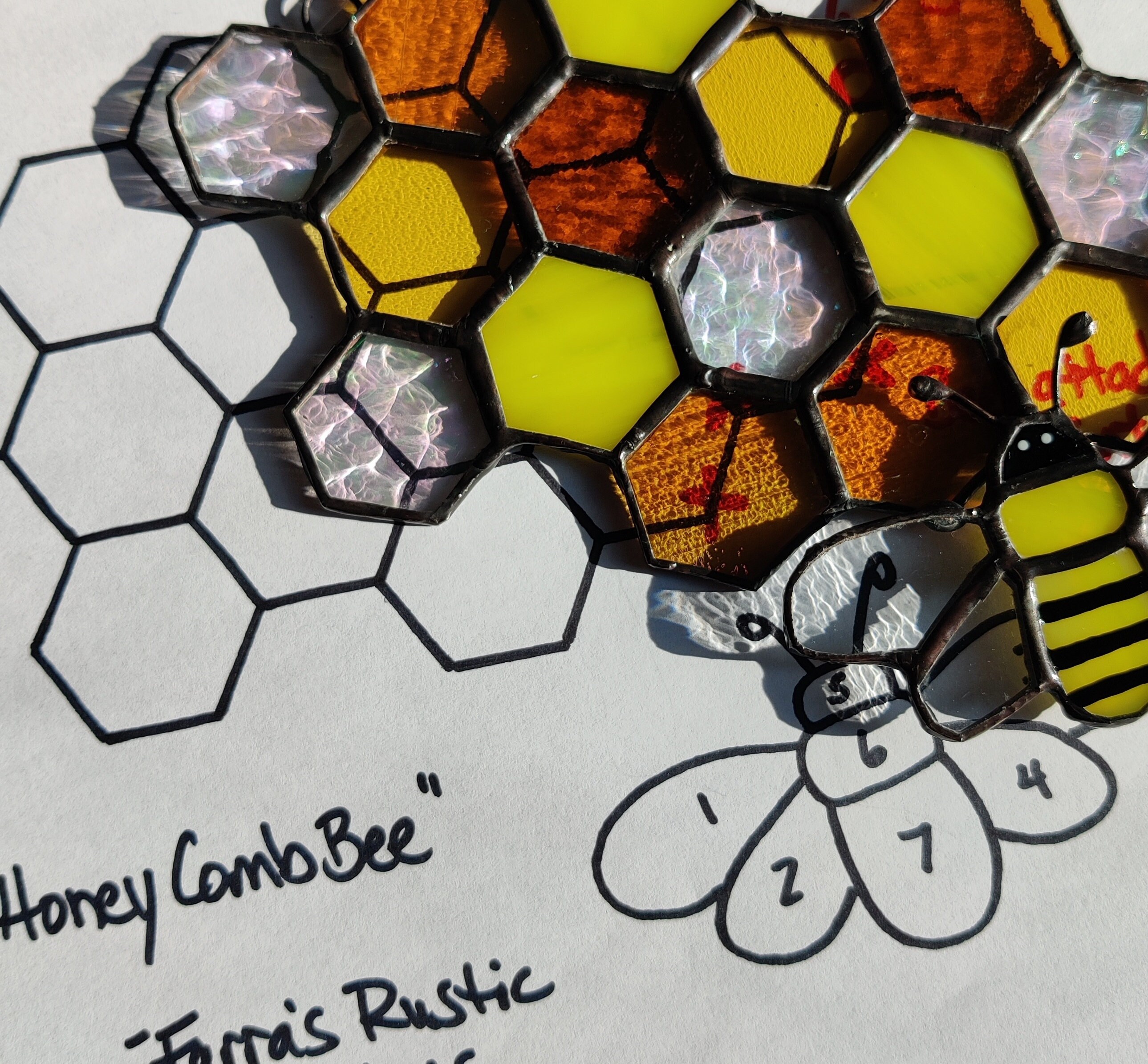 PDF Honeycomb Bee Pattern for Stained Glass - Etsy