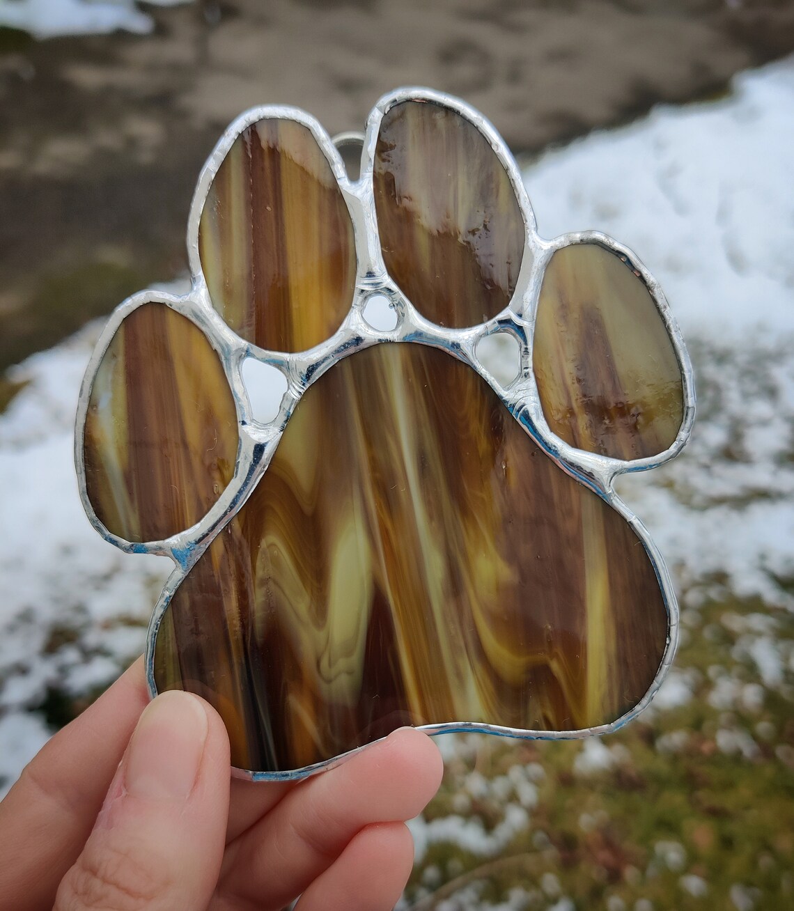 Paw Print PDF Stained Glass - Etsy