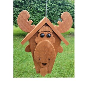 Hanging Moose Bird House - 1 Nesting Compartments - Amish Handmade ...