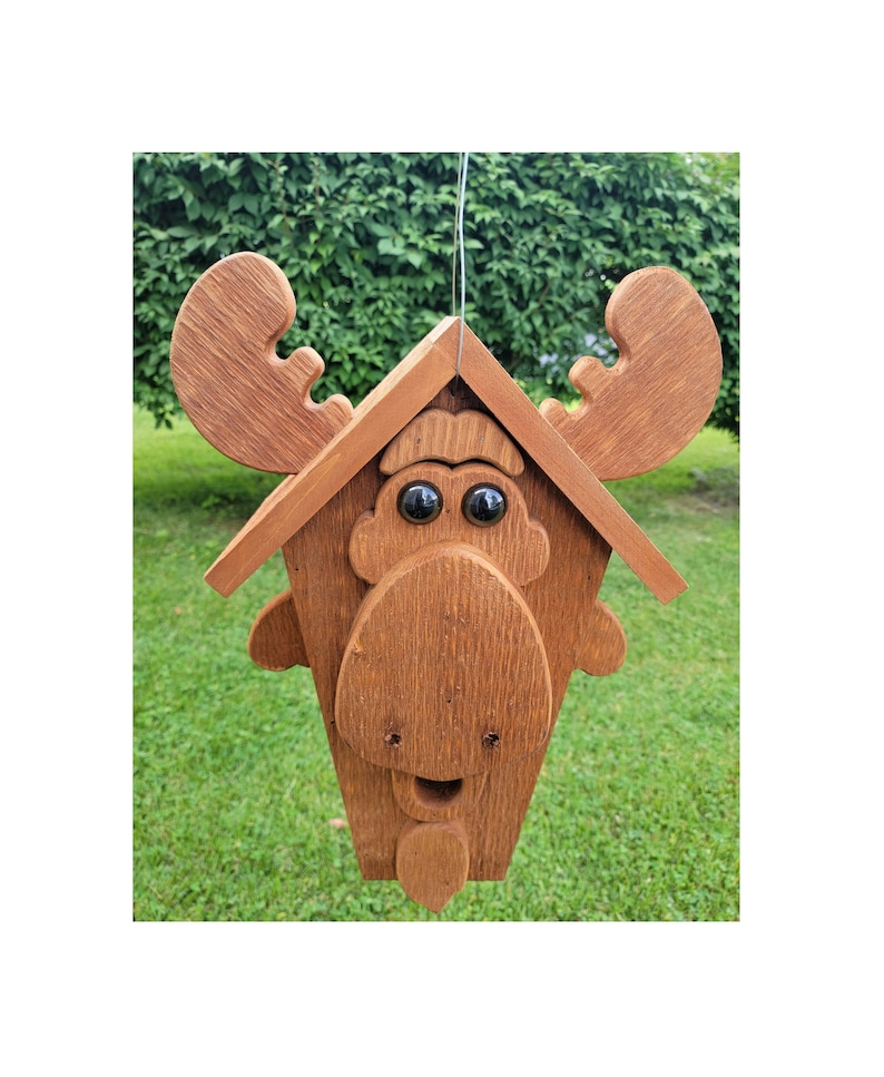 Hanging Moose Bird House - 1 Nesting Compartments - Amish Handmade ...