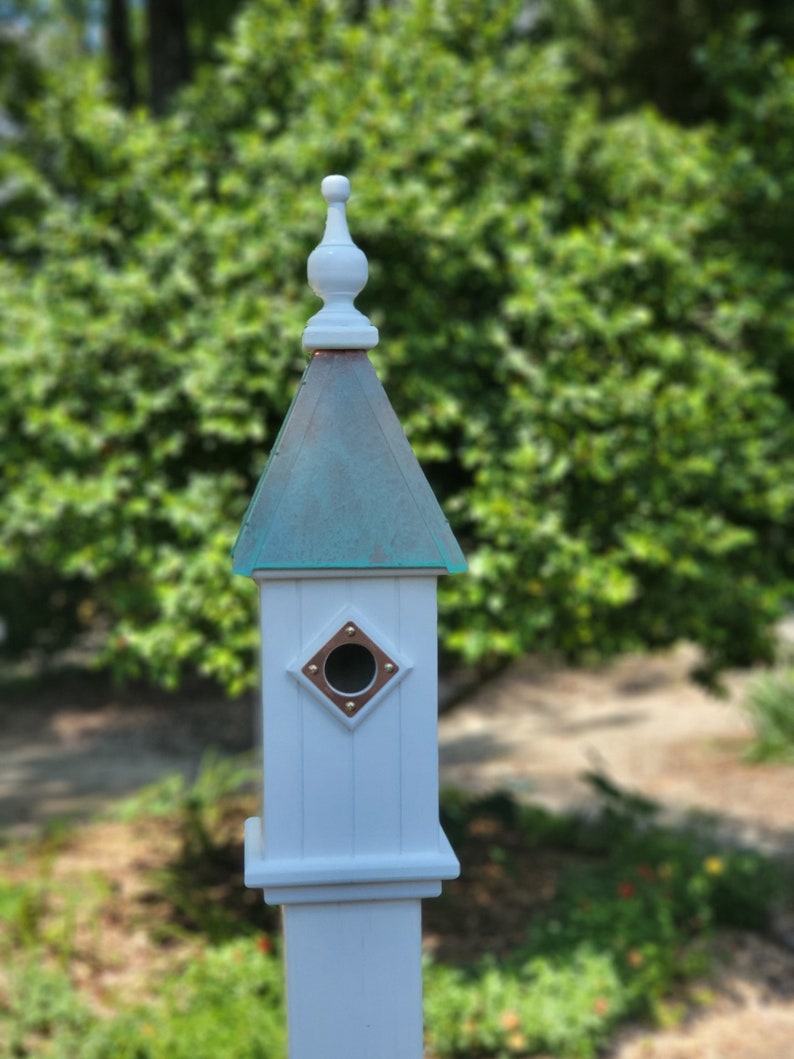 Bluebird Birdhouse Copper Top Handmade Vinyl With 1 Nesting Compartment ...