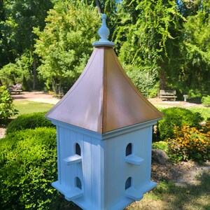 Copper Roof Bird House Handmade, Extra Large With 8 Nesting ...