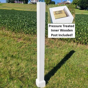 Vinyl Post for Birdhouse or Bird Feeder, Inner Wooden Post Included ...