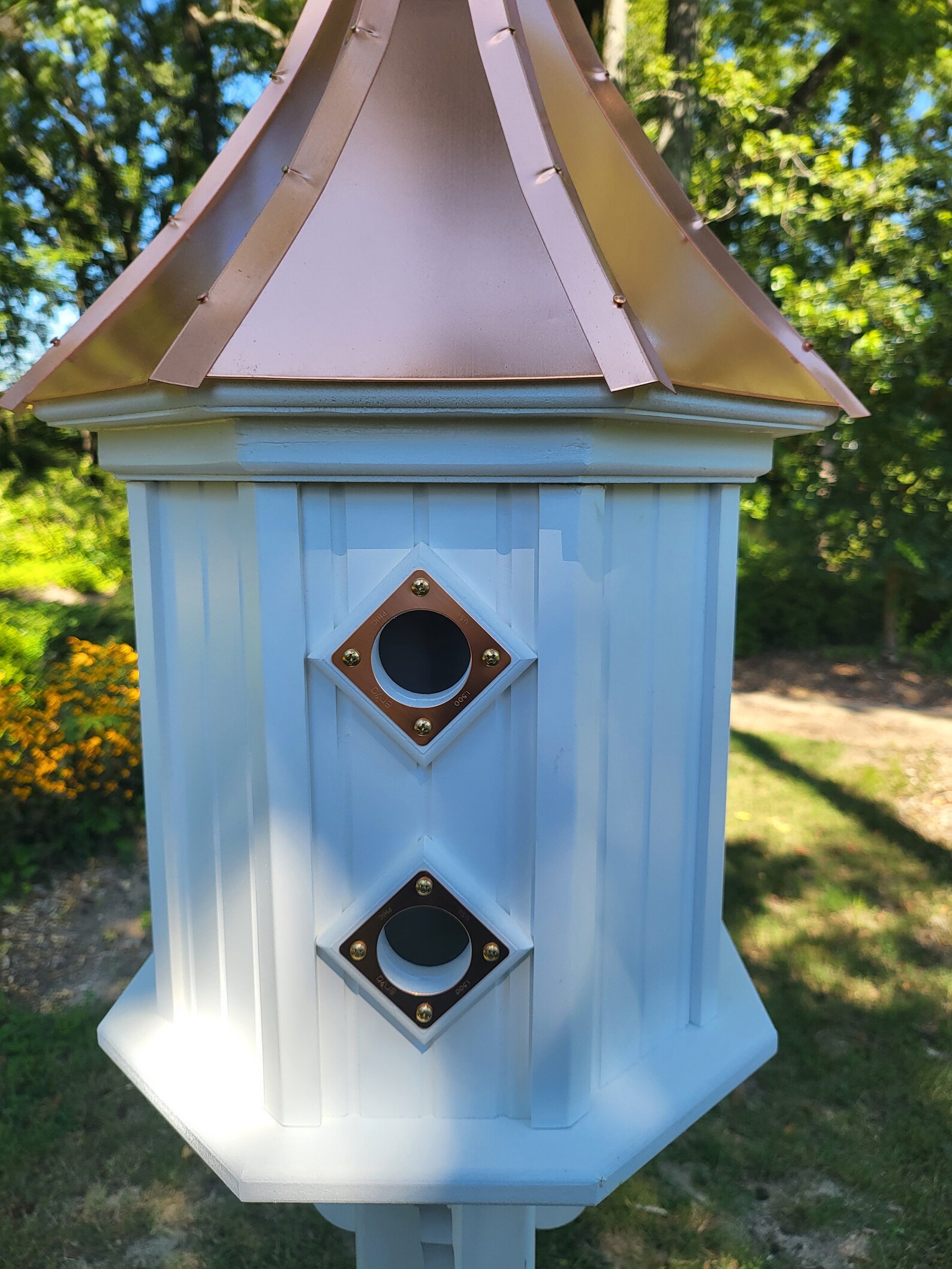 Birdhouse With Copper Roof Handmade Octagon Shape Extra - Etsy