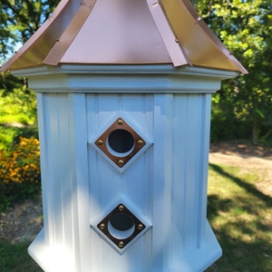 Birdhouse With Copper Roof Handmade, Octagon Shape, Extra Large With 8 ...