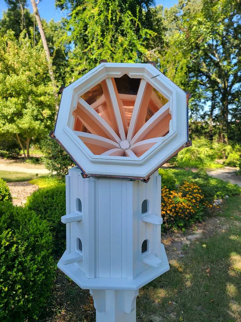 Bird House With Bell Copper Roof Handmade, Octagon Shape, Extra Large ...
