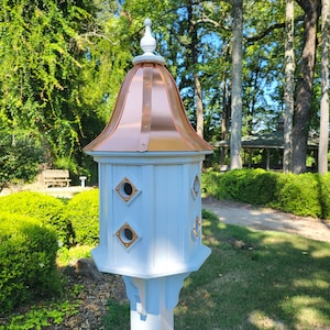 Bird House With Bell Copper Roof Handmade, Octagon Shape, Extra Large ...