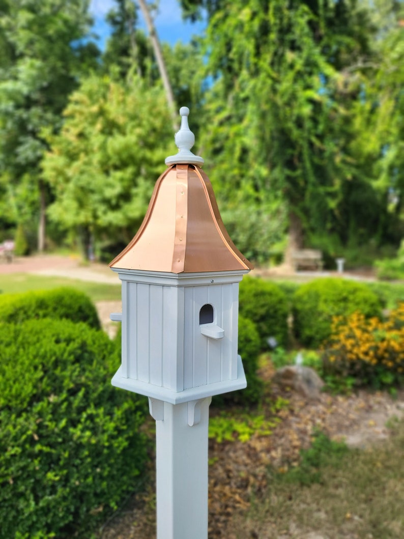 Copper Roof Birdhouse Handmade, 6 Sided, Large With 3 Nesting ...