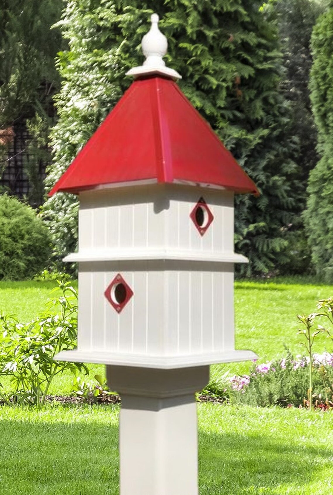 Bird House 4 Nesting Compartments 2 Story Handmade - Etsy