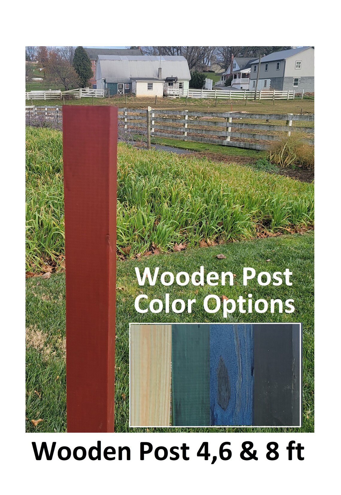 Wooden Post Color Options Amish Painted Made of Yellow Pine - Etsy