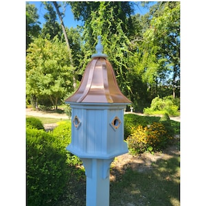 Bell Patina Copper Roof Bird House Handmade, Octagon Shape, Extra Large ...