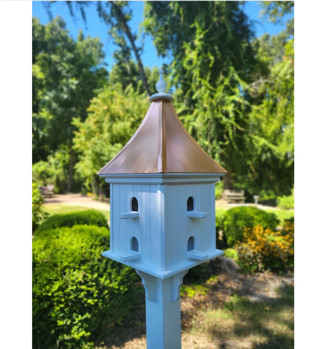 Copper Roof Bird House Handmade, Extra Large With 8 Nesting ...
