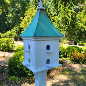Copper Roof Bird House Handmade, Extra Large With 8 Nesting ...