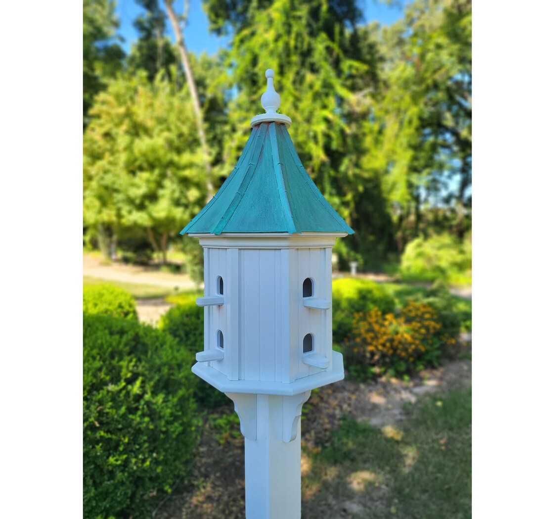 Patina Copper Roof Birdhouse Handmade, Octagon Shape, Extra Large With ...