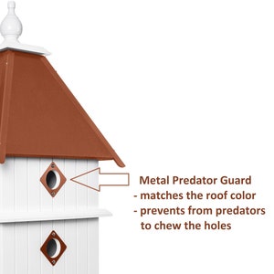 Bird House - 8 Nesting Compartments - Handmade - Large - Metal Predator ...