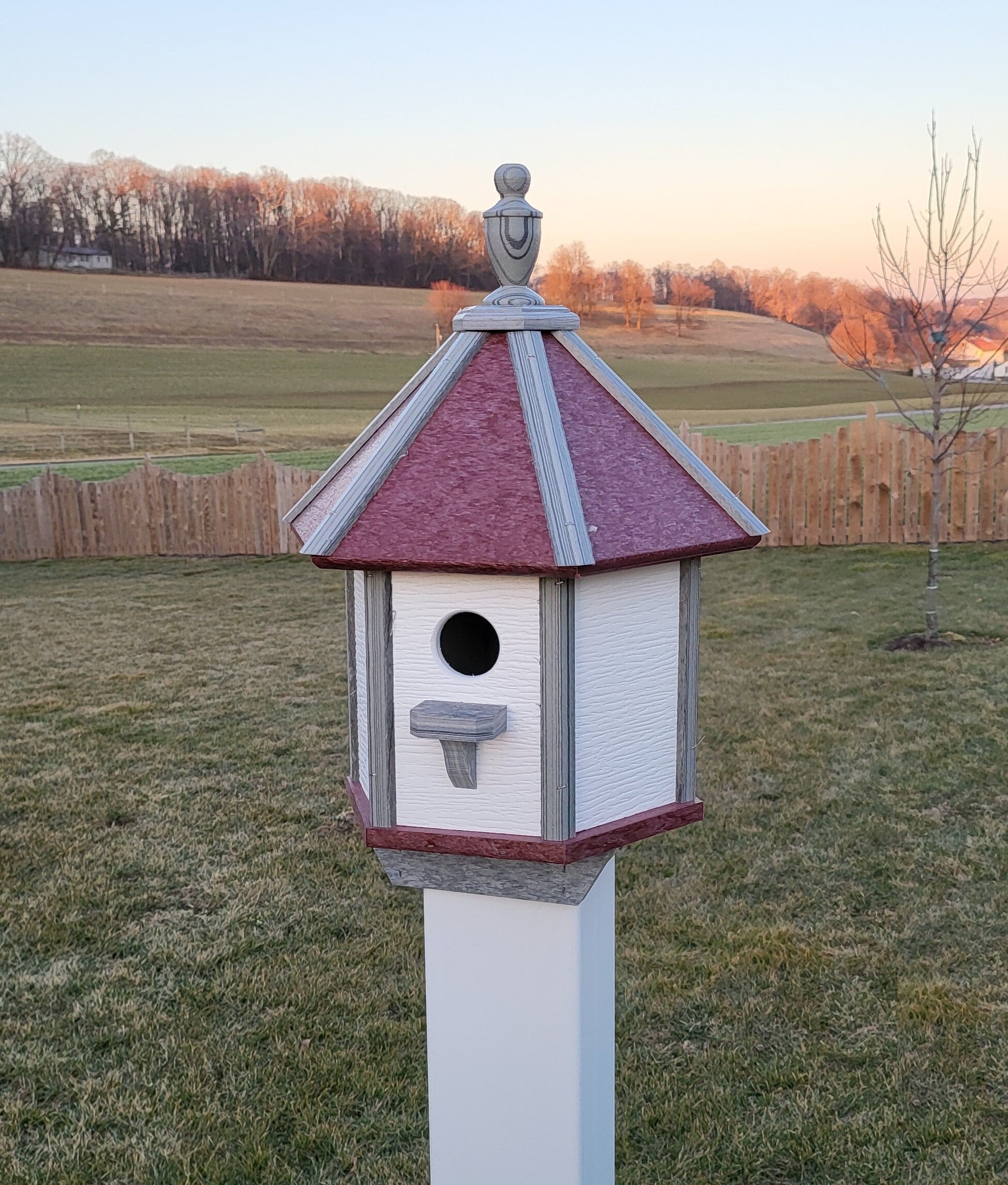 Amish Made Gazebo Birdhouse 1 Nesting Compartment, Poly Bird House ...