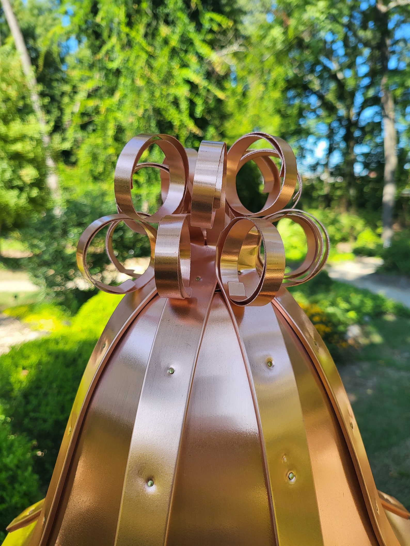Bell Copper Roof Bird House With Curly Copper Design, 8 Nesting ...