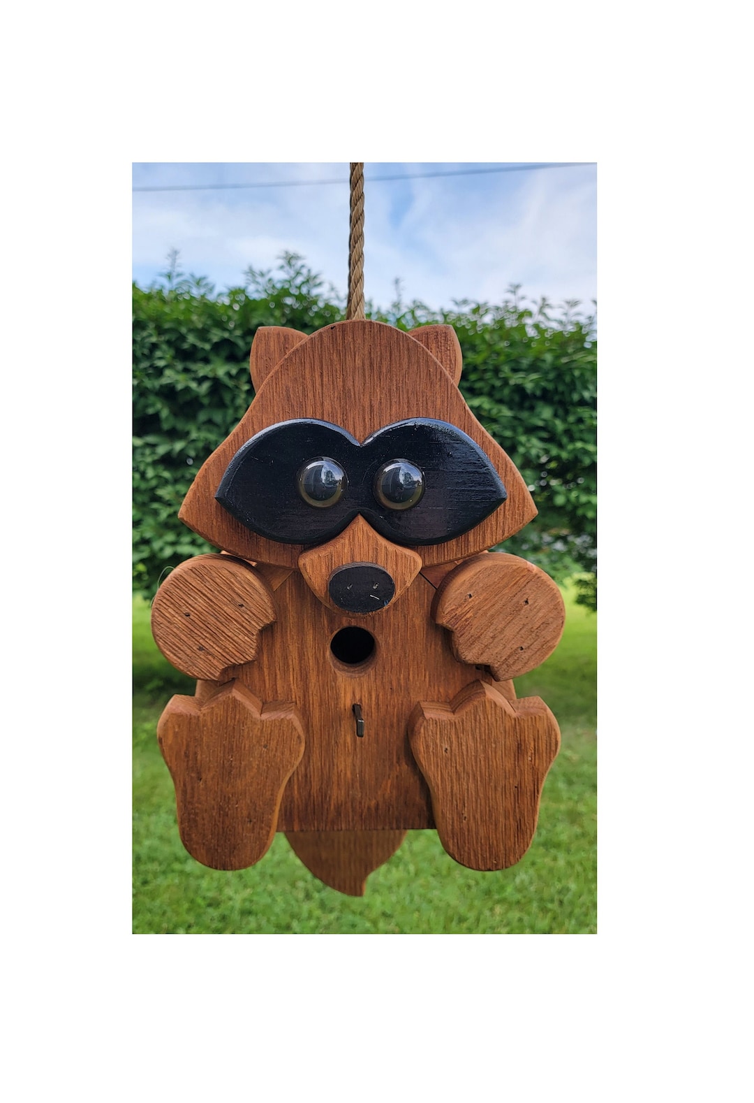 Hanging Racoon Bird House - 1 Nesting Compartments - Amish Handmade ...