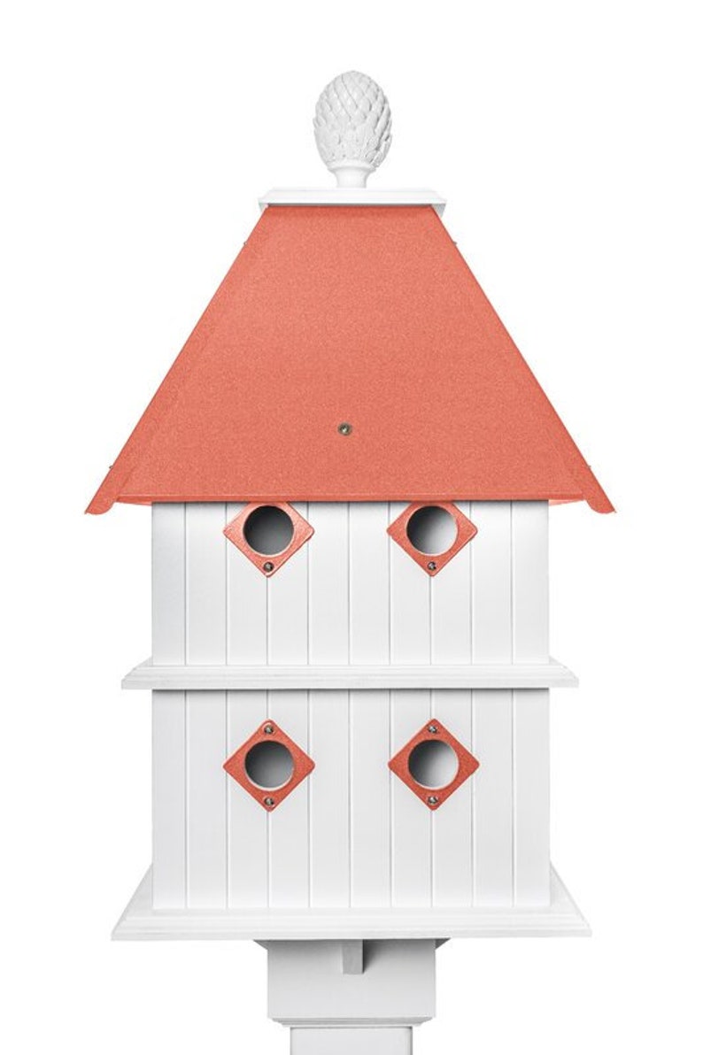 Birdhouse Handmade Choose Roof Color Vinyl PVC Bird House With 8 ...