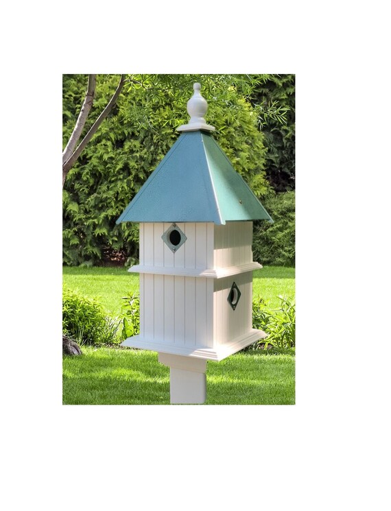 Bird House 4 Nesting Compartments 2 Story Handmade - Etsy