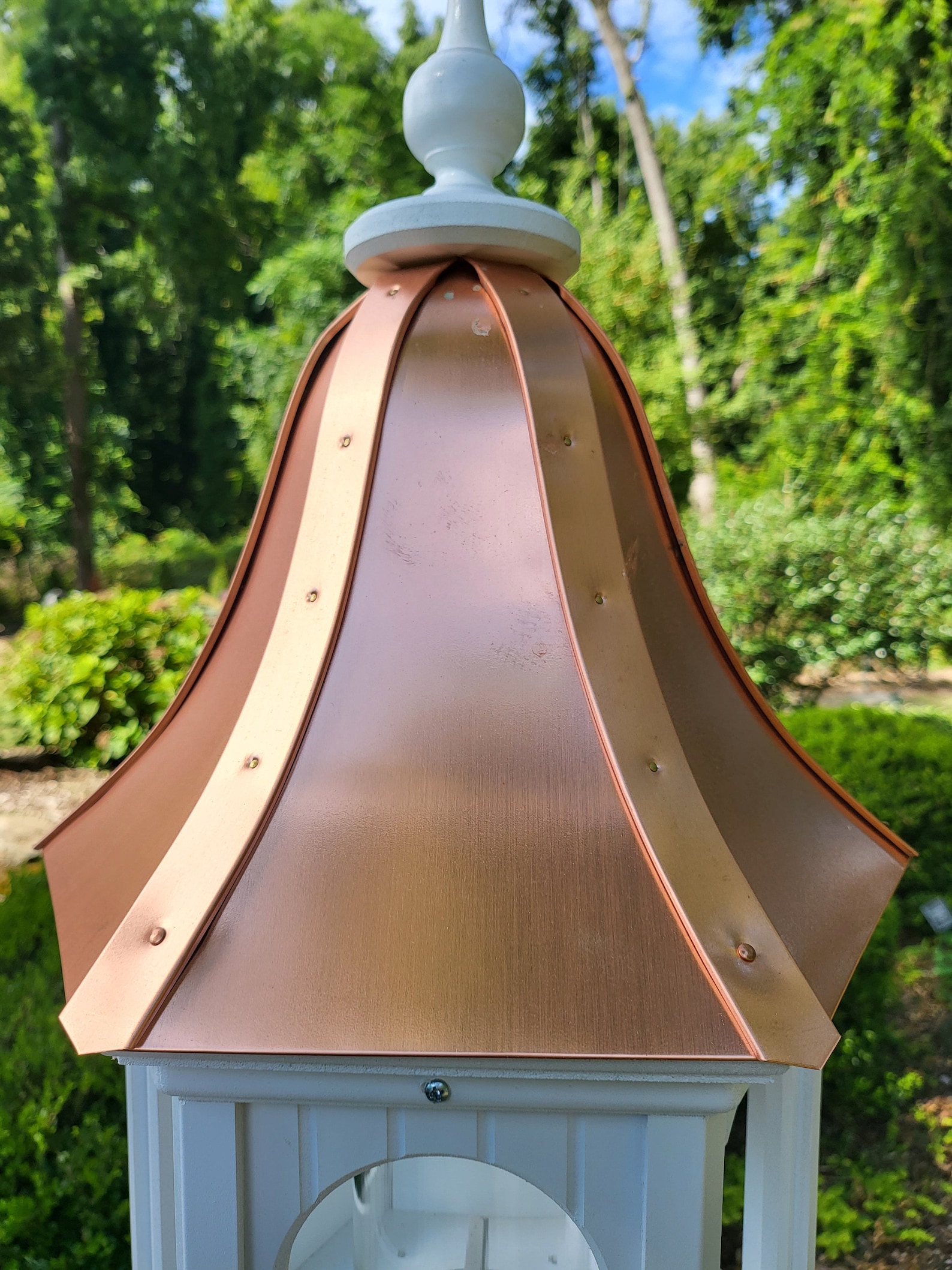 Copper Roof Bird Feeder Large, 6 Sided, Bell Shaped Roof, Premium ...