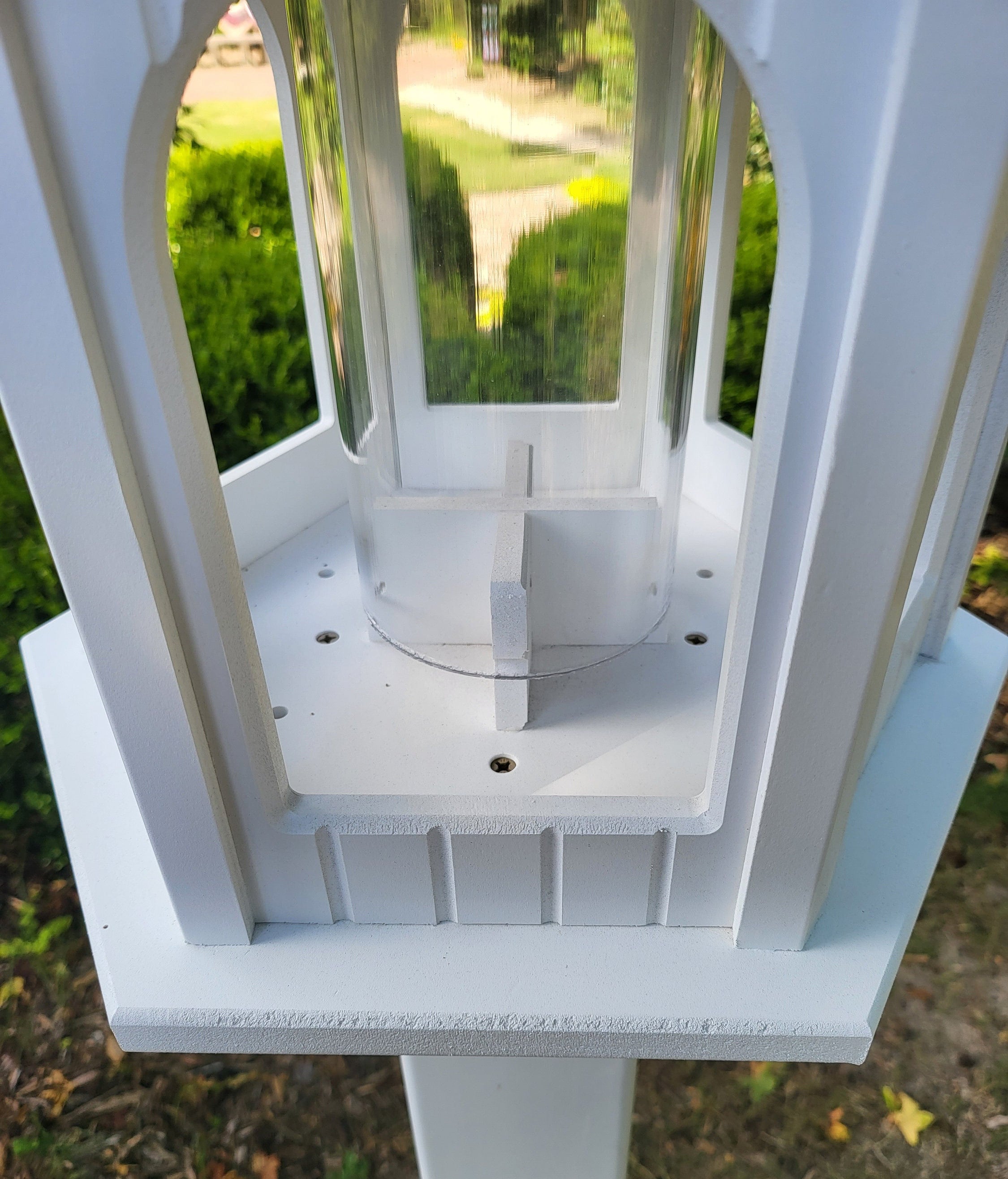 Patina Copper Roof Bird Feeder Large, 6 Sided, Bell Shaped Roof ...