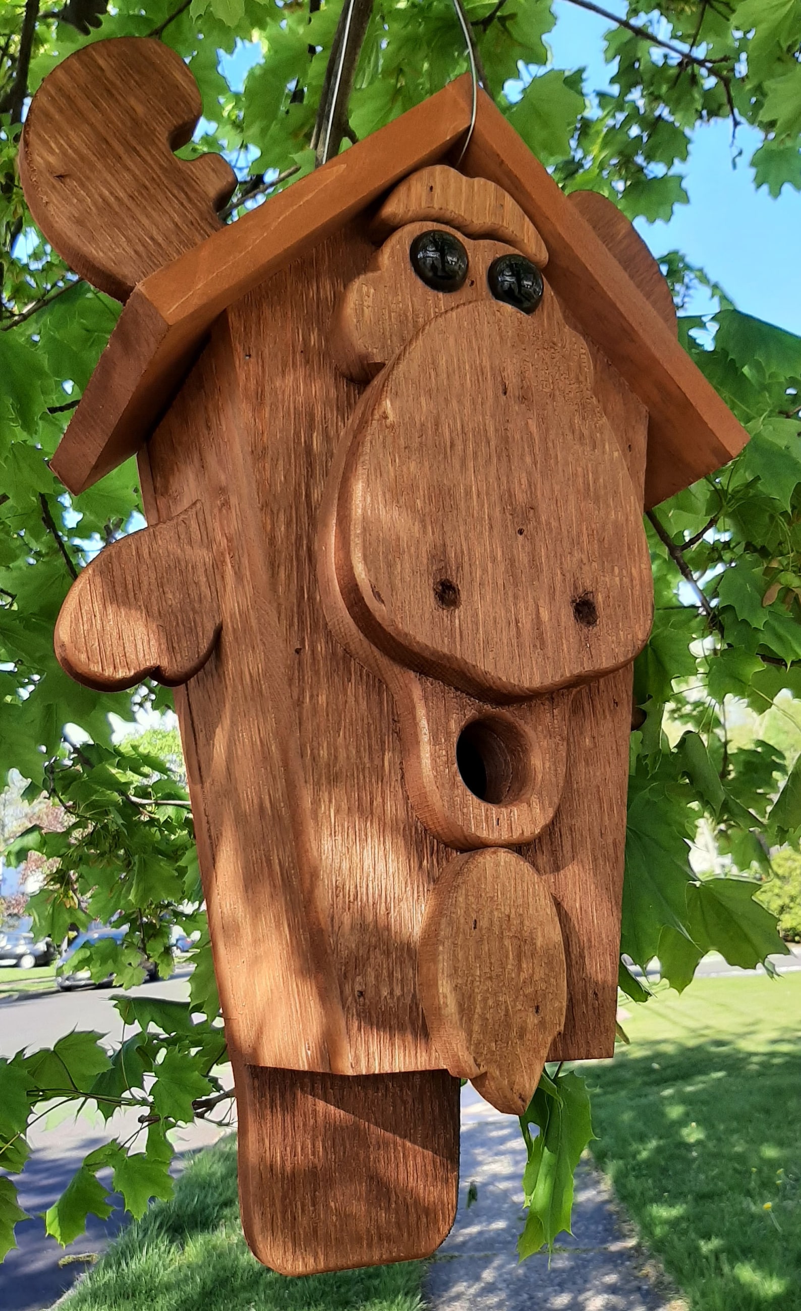 Hanging Moose Bird House - 1 Nesting Compartments - Amish Handmade ...