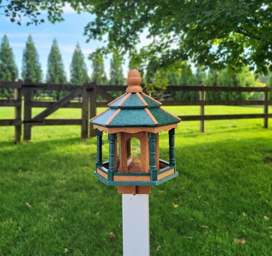 Weather Resistant Gazebo Bird Feeder - Amish Handmade - Poly Lumber ...