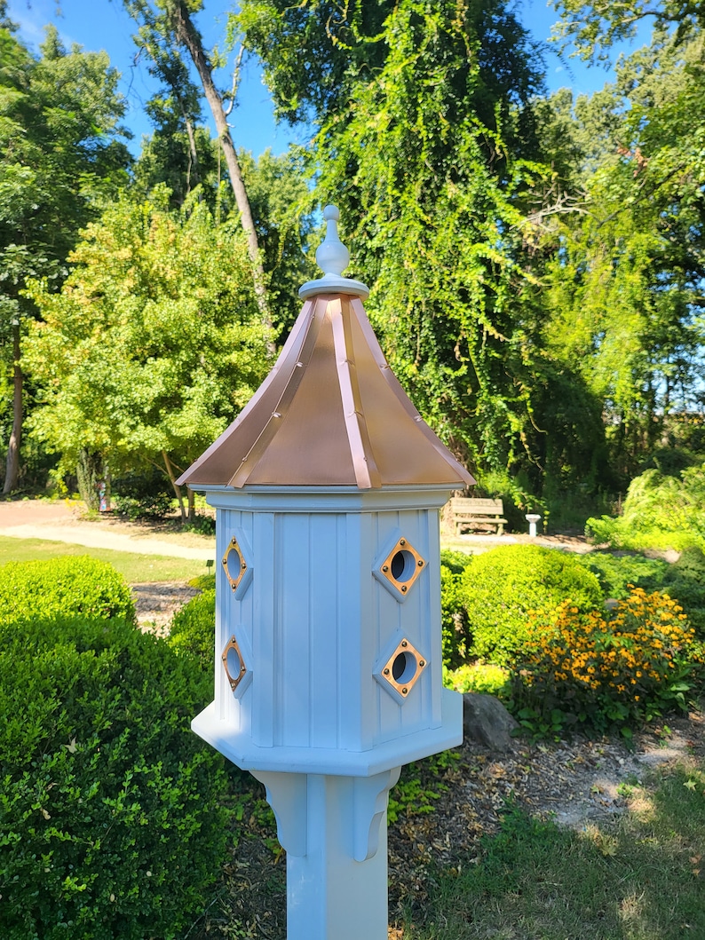 Birdhouse With Copper Roof Handmade Octagon Shape Extra - Etsy
