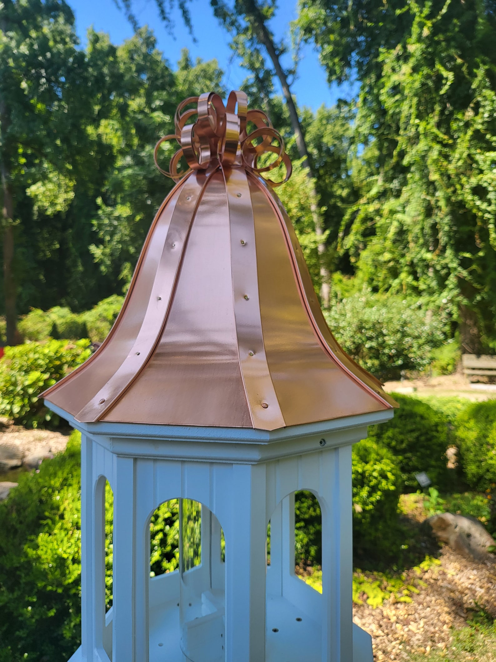 Large Bird Feeder Copper Roof, 8 Sided Octagon, Premium Feeding Tube ...