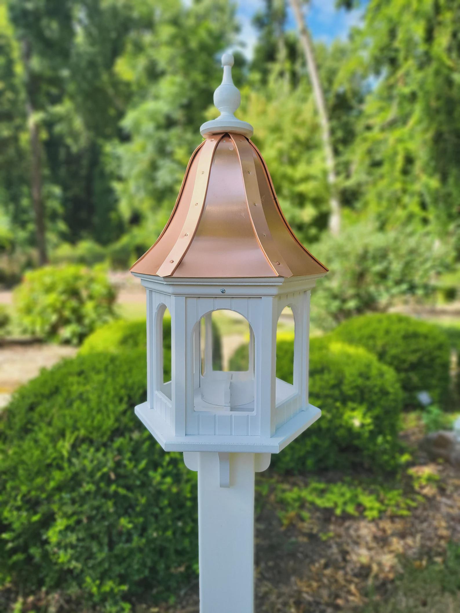 Copper Roof Bird Feeder Large, 6 Sided, Bell Shaped Roof, Premium ...