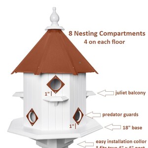 Purple Martin House - 8 Nesting Compartments - Handmade - Castle Design ...