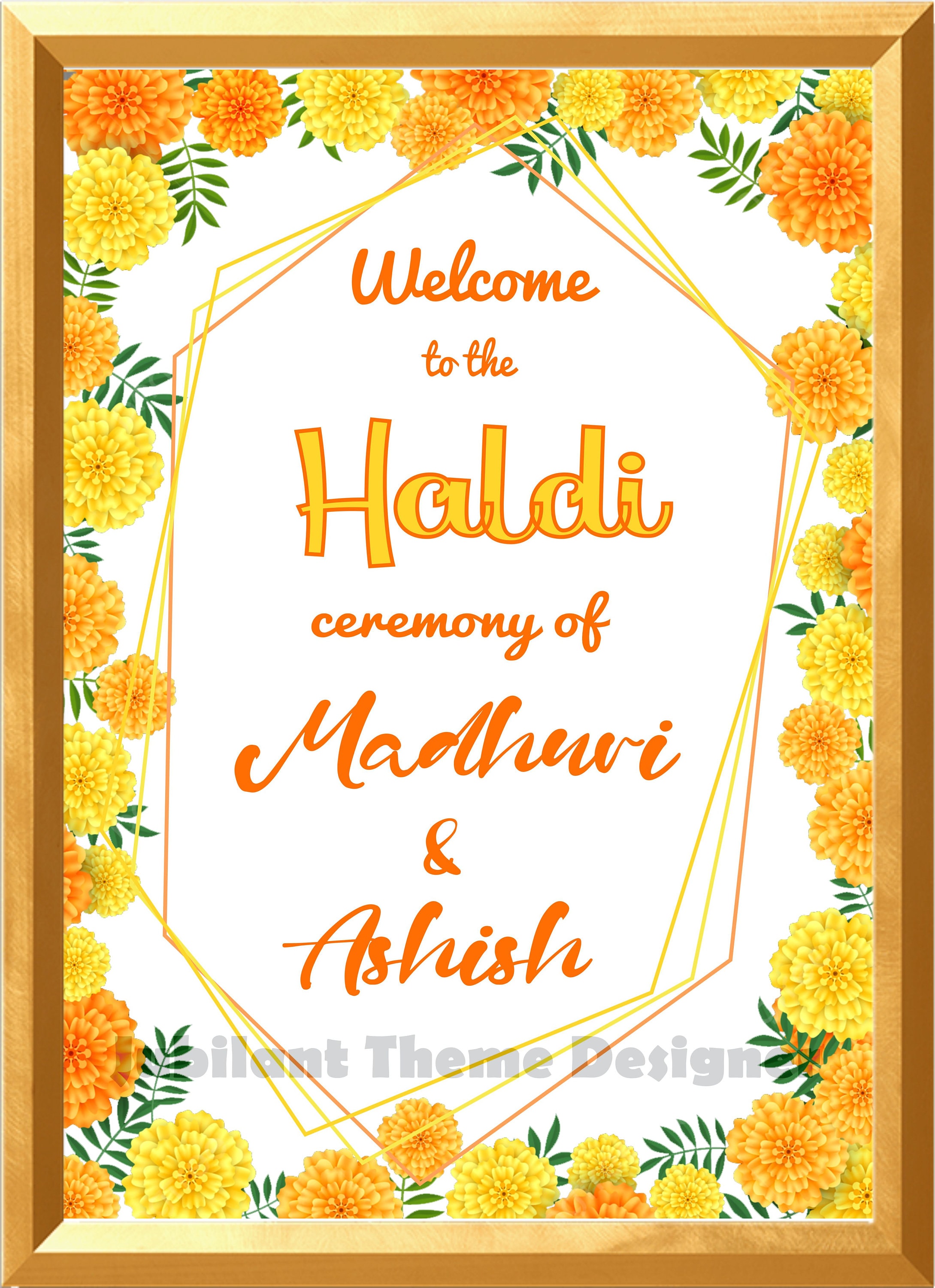 Buy Haldi Welcome Board Indian Wedding Haldi Ceremony Banner Digital Download Haldi Decoration ...