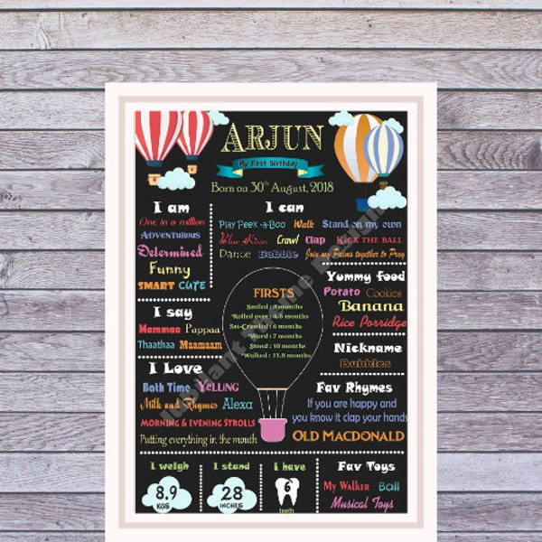 Hot Air Balloon Birthday Board - Etsy