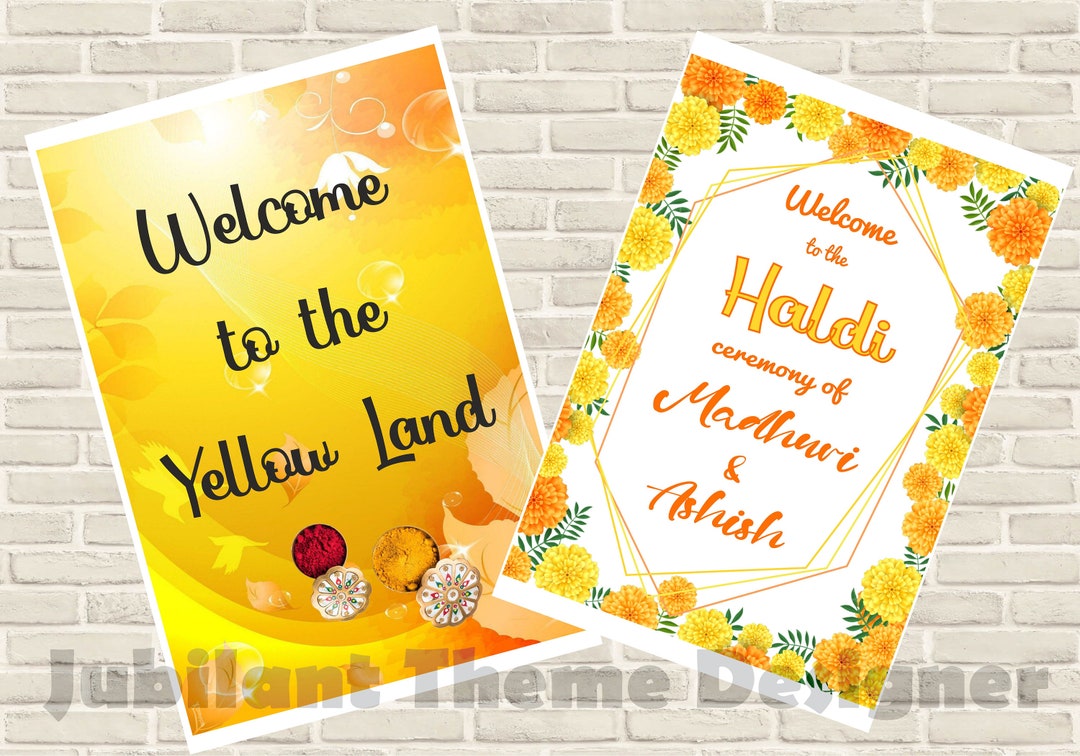 Buy Haldi Welcome Board Indian Wedding Haldi Ceremony Banner Digital ...