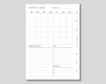 Printable A6 Planner | Etsy