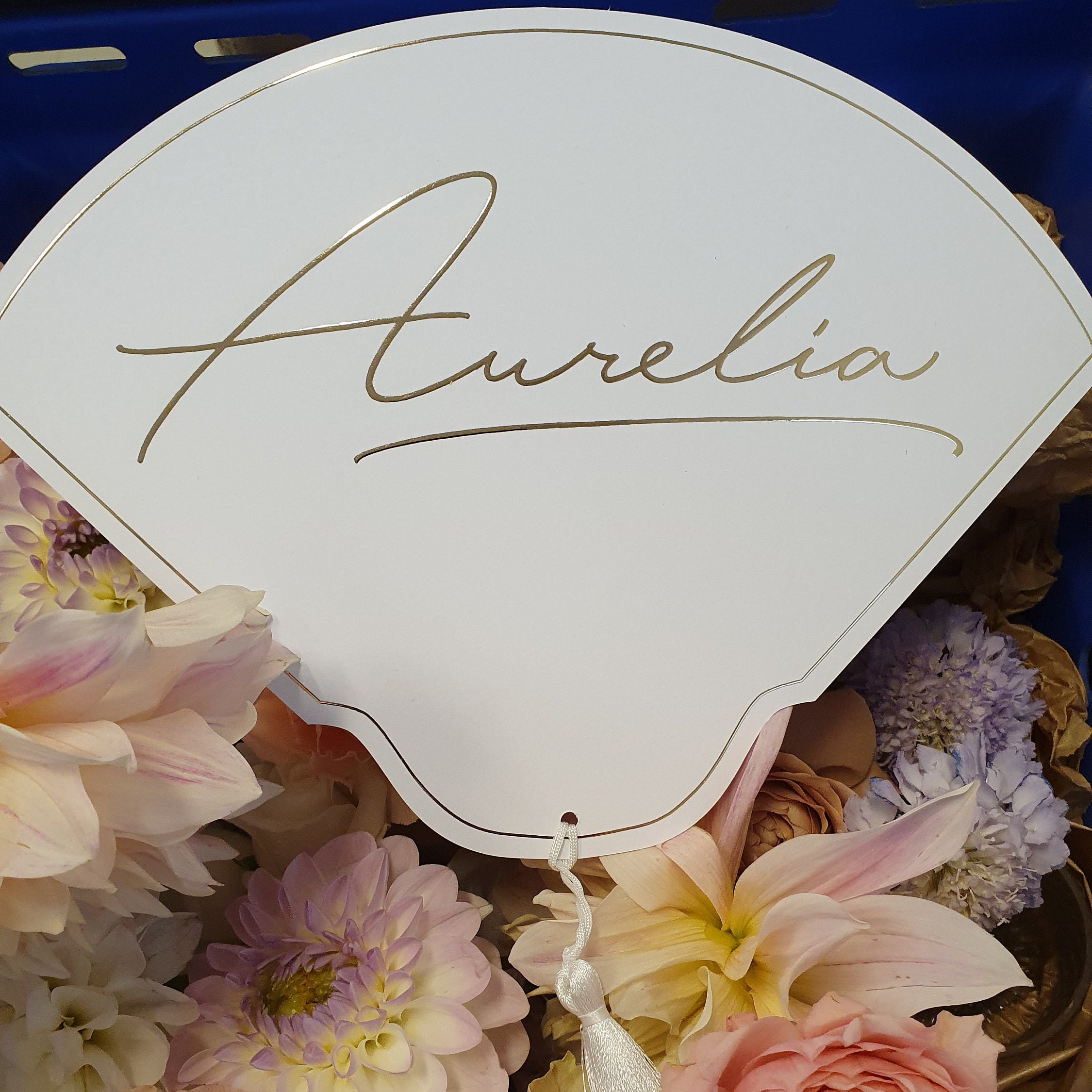 Luxury Minimal Classic Wedding Fan Gold Foil Glamour Wedding ...