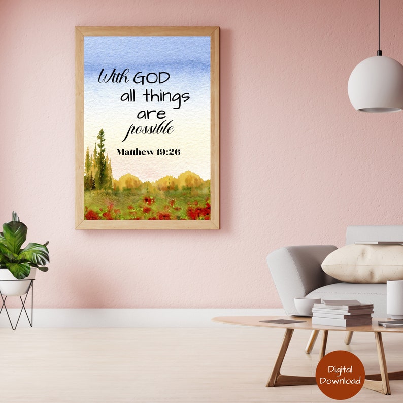Scripture Wall Art - With God All Things Are Possible - Matthew 19.26 ...