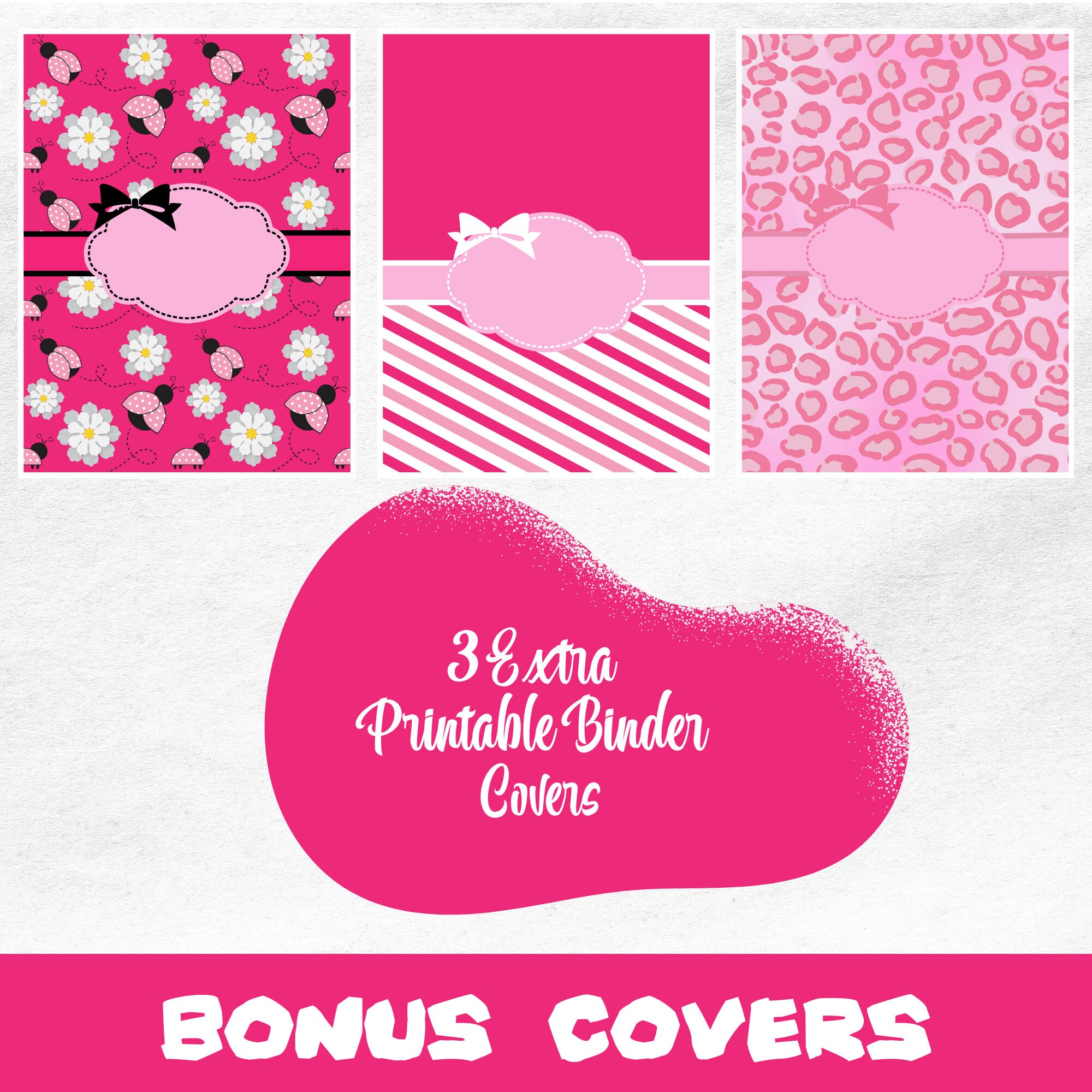 Binder Cover Printable SET of Five (5) Printable Binder Divider, 8.5x ...