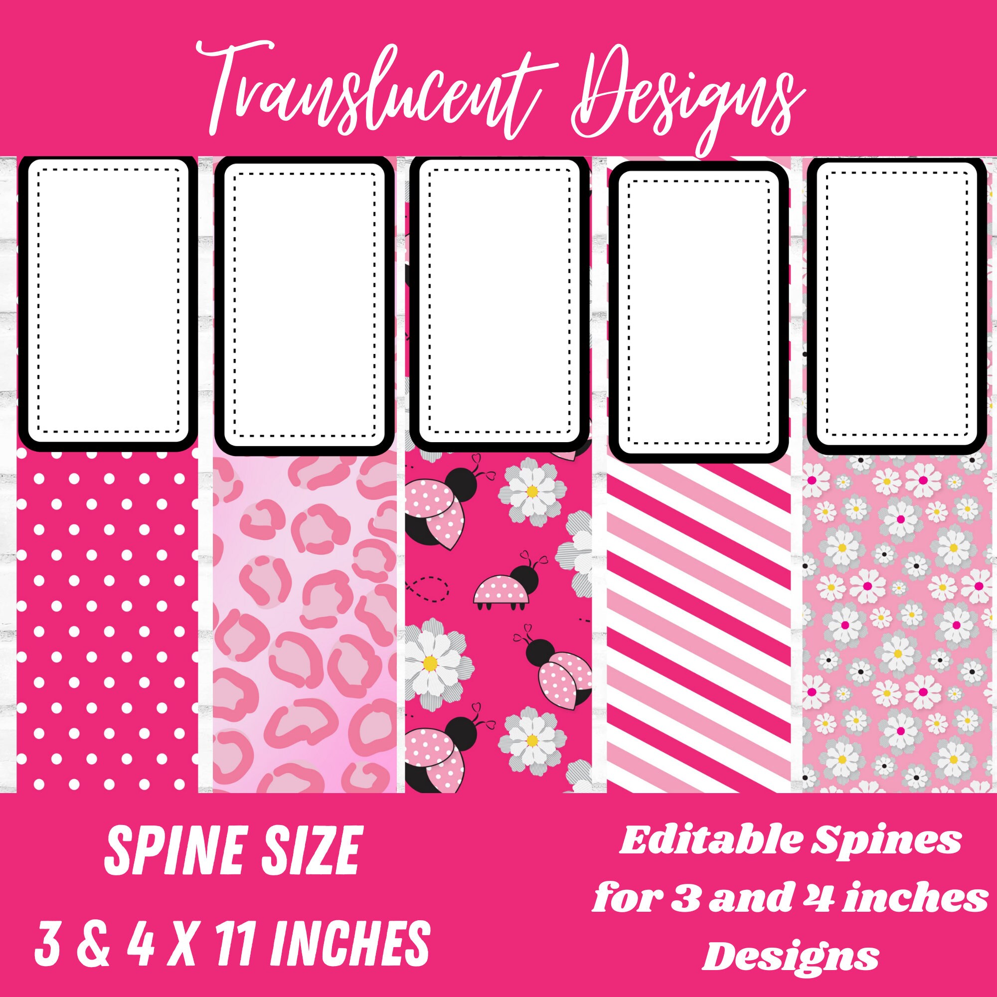 Binder Cover Printable SET of Five (5) Printable Binder Divider, 8.5x ...