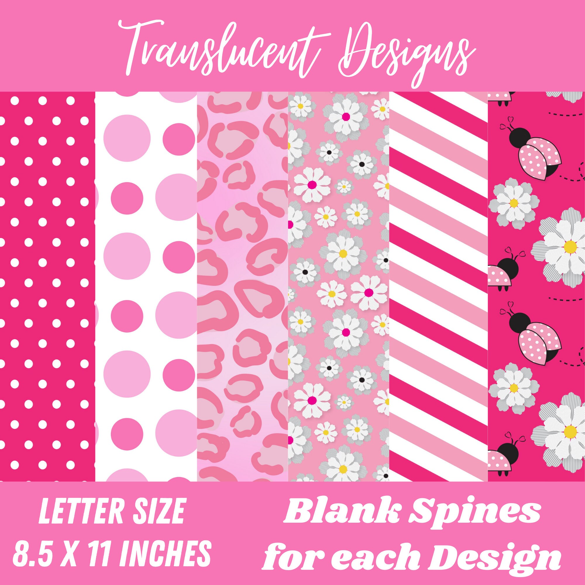 Binder Cover Printable SET of Five (5) Printable Binder Divider, 8.5x ...