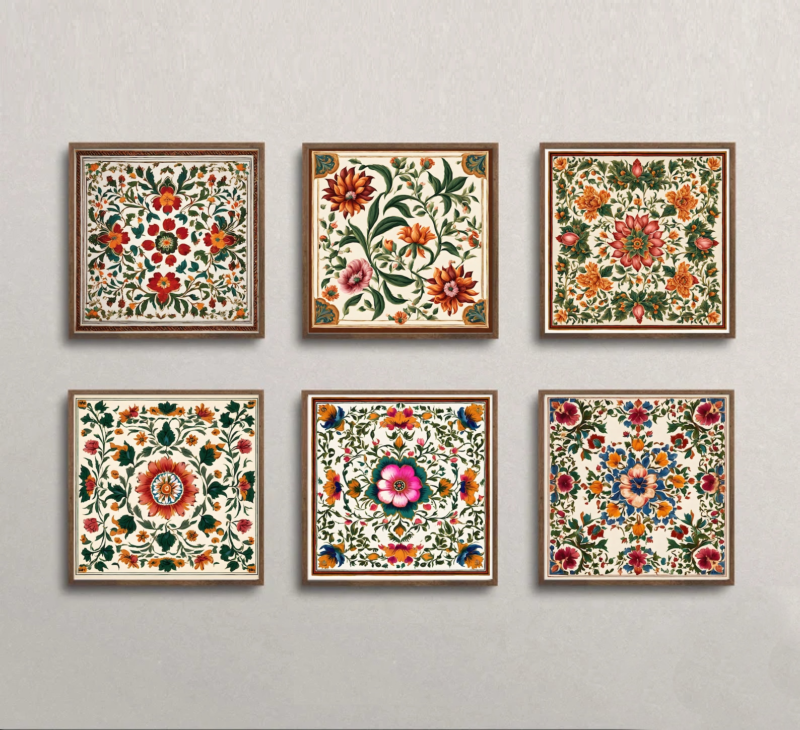 Indian Folk Art, Indian Art Set of 6, Indian Traditional Wall Art ...