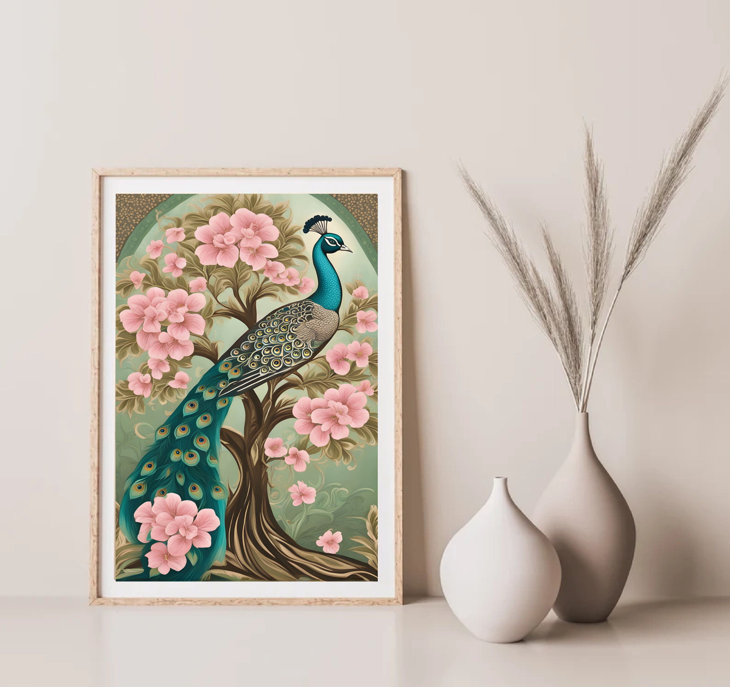 Indian Folk Art Indian Pichawai Art Set of 6 Indian Lotus - Etsy