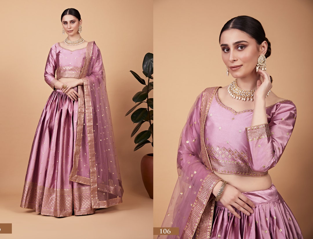 Sabyasachi Designer Pink Lehenga Choli With Thread Sequence Embroidery ...