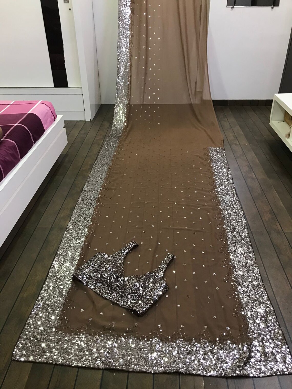 Designer Saree With Sequence Work Wedding Sareeparty Wear - Etsy